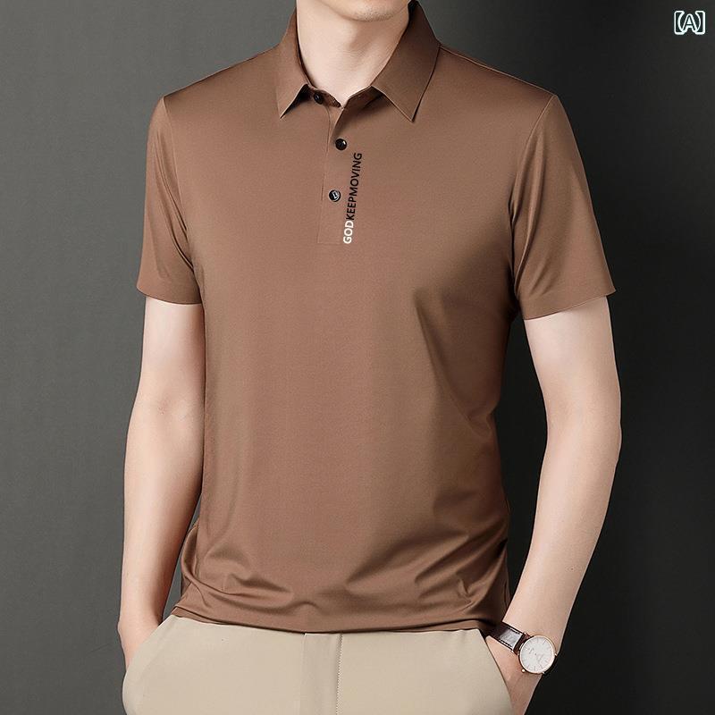 ・カテゴリ: Tシャツ・スタイル: カジュアル・主な素材: 化繊混紡55%・柄: 無地・フィット感: ルーズフィット・ネックライン: ポロカラ・袖丈: 短袖・袖型: 標準・カラー展開: キャメル、ブラック、グレー、ワインレッド、ダークグリー...