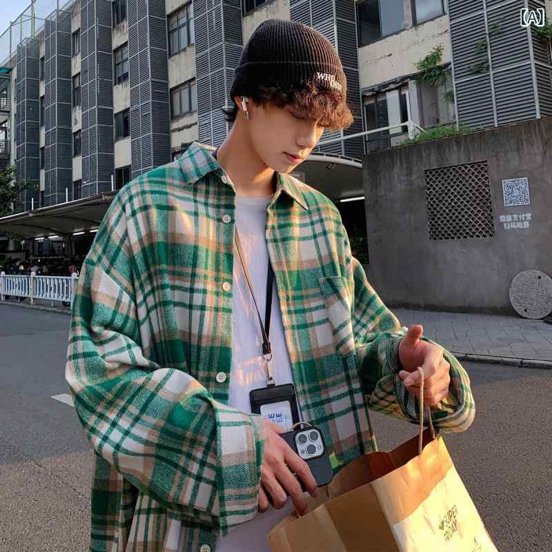 ・スタイル: 港風・カテゴリ: シャツ・主な素材: ポリエステル96%以上・素材機能: 耐摩耗・袖丈: 長袖・柄: 格子・厚み: 普通・カラー展開: 緑、青・サイズ展開: M、L、XL、2XL、3XL・フィット: ルーズフィット・襟型: ス...
