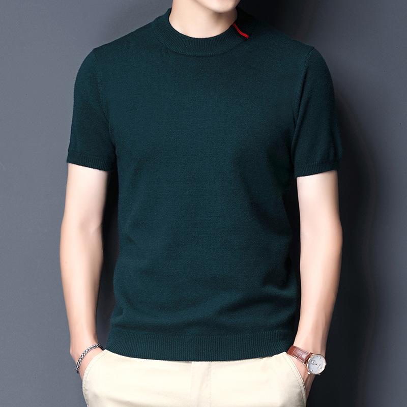 ・カテゴリ: Tシャツ・スタイル: 修身型・主な素材: 羊毛30%・柄: 無地・ネックライン: 高領・袖丈: 短袖・カラー展開: 赤、黒、キャメル、ダークグリーン、ライトグリーン・サイズ展開: M、L、XL、XXL、XXXL、XXXXL