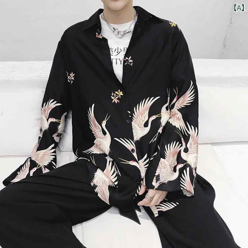 ・カテゴリ: シャツ・スタイル: 日式・主な素材: ポリエステル89%・袖丈: 長袖・柄: 花柄・厚み: 薄手・詳細: 提花・カラー展開: ブラック・サイズ展開: S、M、L、XL、XXL、XXXL