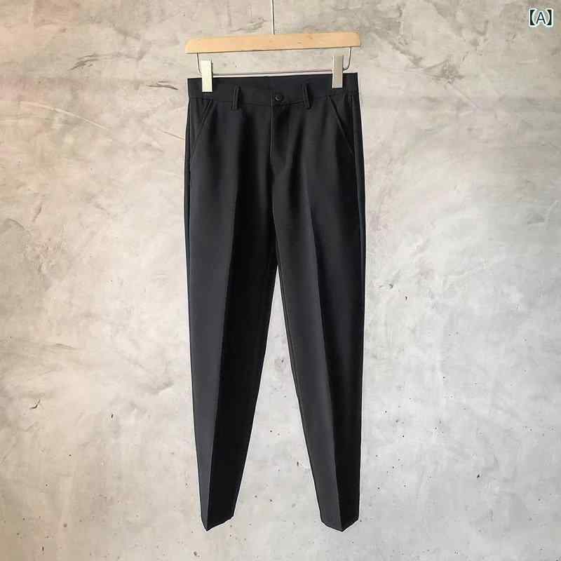 ・スタイル: 軽ビジネス・パンツタイプ: ストレート・主な素材: ポリエステル99%・適用シーン: オフィス・適用対象: 青少年・加工: ノーアイロン・カラー展開: ブラック、ベージュ、ダークグレー、ライトグレー・サイズ展開: 28、29、...