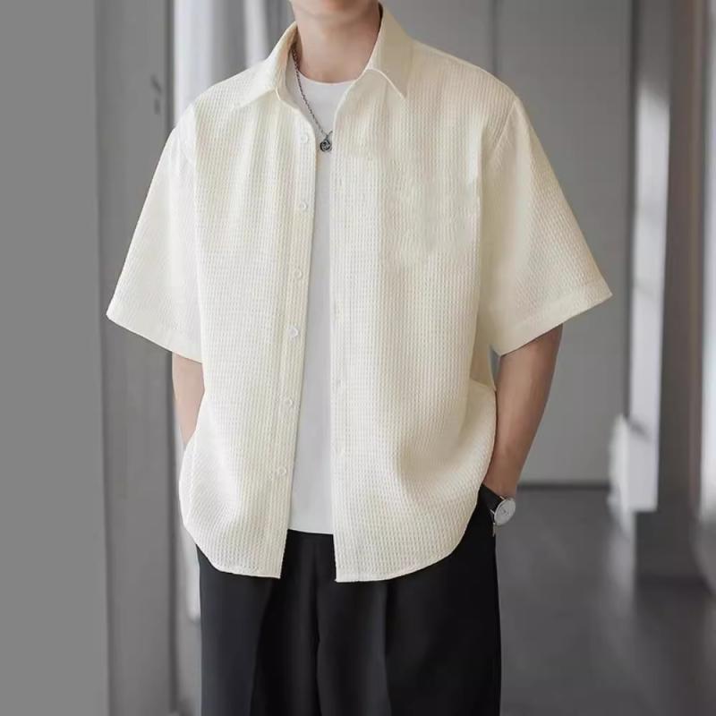 ・スタイル: 青春流行・款式: 开衫・版型: 宽松・领型: 翻领・袖长: 五分袖/中袖・图案: 条纹・厚薄: 普通・主面料成分: 聚酯纤维（涤纶）・适用场景: 休闲・颜色: 杏色、黒色、白色・尺码: M、L、XL、2XL、3XL・适合人群:...