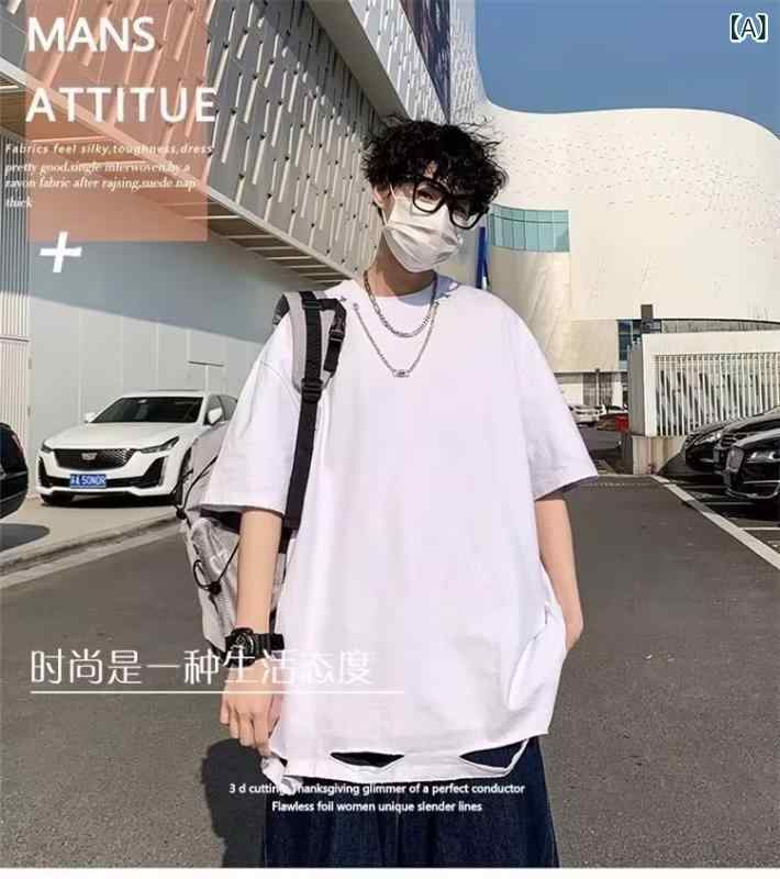 ・カテゴリ: Tシャツ・スタイル: 軽熟カジュアル・主な素材: 綿50%・柄: 無地・版型: ワイド・対象年齢層: 18-24歳・ネックライン: クルーネック・袖丈: 短袖・厚み: 薄手・袖型: 標準・カラー展開: ブラック、ホワイト、ダー...
