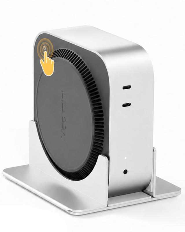 Mac Mini M4 スタンド - 縦置きデスクホルダー、電源ボタンに簡単アクセス/省スペース/放熱性向上、Mac mini M4 / M4 Pro 対応Mac mini M4 縦置きスタンド は、デスク周りをスッキリ整理しながら、Mac...