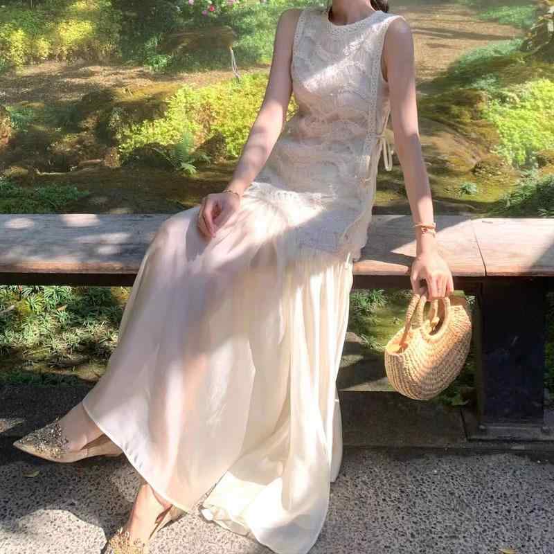 ・カテゴリ: 連衣裙・スタイル: 通勤・主な素材: ポリエステル・袖丈: 無袖・スカート丈: ロング・スカート型: Aライン・ネックライン: クルーネック・袖型: スタンダード・ウエスト: ハイウエスト・装飾: レース・カラー展開: 連衣裙...
