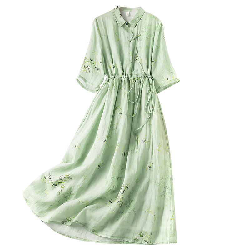 ・主な素材: 綿50-70%、麻、繊維素材料・柄: プリント・スタイル: 街頭カジュアル・スカートタイプ: シャツスカート・ネックライン: ポロネック・袖丈: 長袖・ウエスト: ルーズ・カラー展開: 画像色・サイズ展開: M、L、XL、2X...