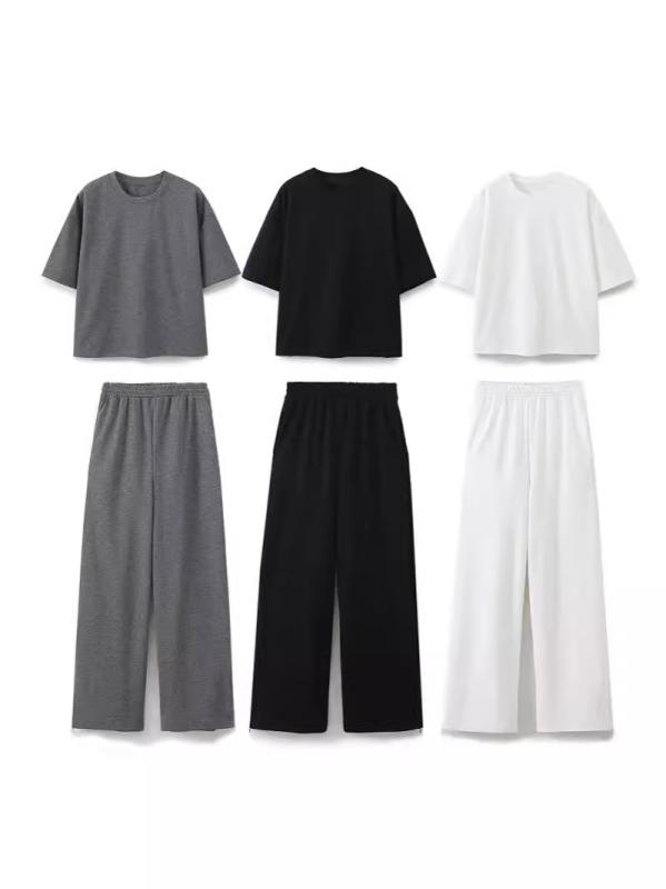 ・スタイル: 通勤風・カラー展開: 白色上衣,白色裤子,灰色上衣,灰色裤子,黒色衣服,黒色裤子・サイズ展開: S,M,L・袖型: 常规袖・袖丈: 三分袖・主な素材: 氨纶・主面料成分: 氨纶・主面料成分2: 涤纶（聚酯纤维）・主面料成分含量...