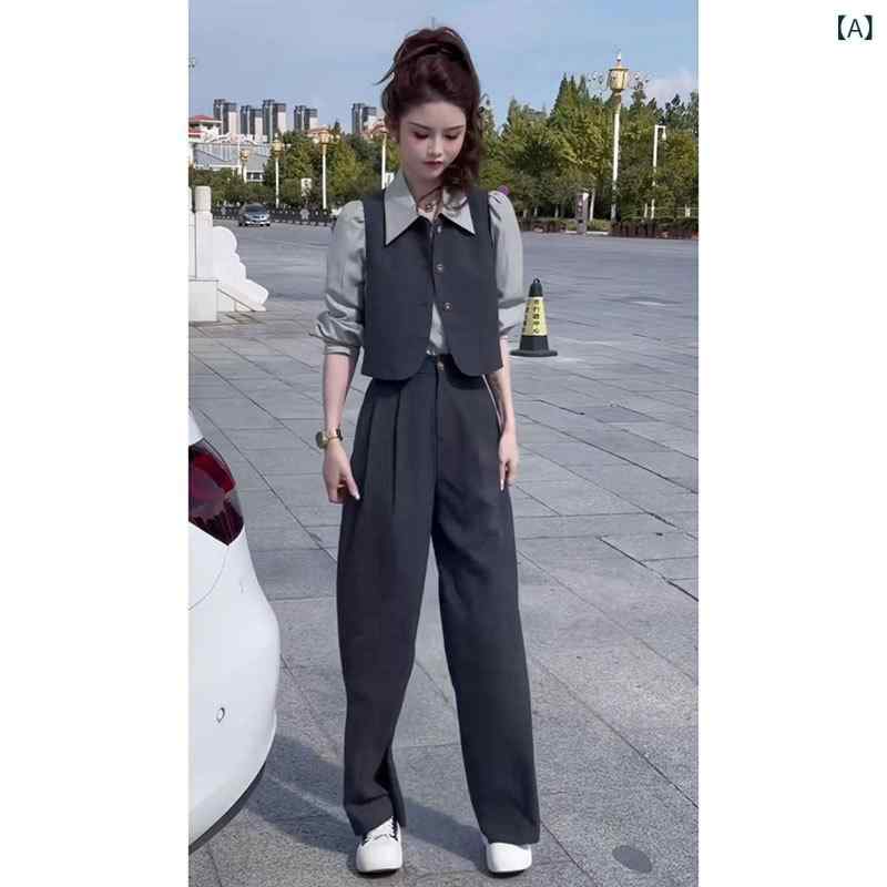 ・カテゴリ: 女性スーツ・スタイル: 通勤風・主な素材: ポリエステル30-50%・パターン: 無地・ズボンの丈: ロング・袖丈: 長袖・袖型: 標準・カラー展開: 単件シャツ、単件ベスト、単件スラックス、シャツ+ベスト、シャツ+ベスト+ス...