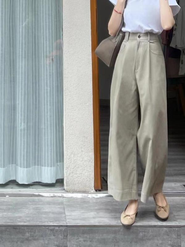 ・カテゴリ: ワイドパンツ・スタイル: 通勤風・主な素材: 綿・主な素材2: ポリエステル・主な素材含有率: 30%（含）-50%（不含）・主な素材2含有率: 30%（含）-50%（不含）・シルエット: ストレート・フィット感: ルーズ・パ...