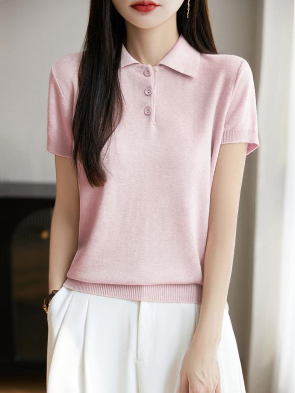 ・カテゴリ: Tシャツ・スタイル: 通勤・主な素材: 天丝・主な素材含有量: 30%以下・ネックライン: 翻領・袖丈: 短袖・袖型: 常规袖・版型: 宽松・カラー展開: 粉紫色,炭灰色,米杏色,奶白色・サイズ展開: S,M,L,XL,2XL...