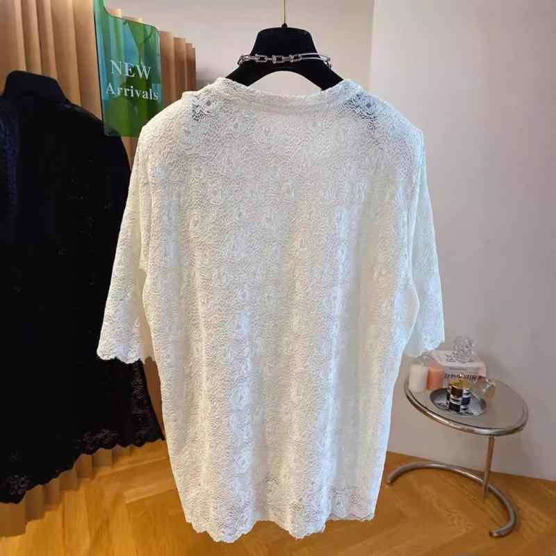 ・カテゴリ: Tシャツ・スタイル: カジュアル・主な素材: ポリエステル100%・柄: 無地・袖丈: 短袖・ネックライン: クルーネック・袖型: 標準袖・流行要素: レース・フィット: ルーズフィット・衣丈: 標準(50cm＜衣長≤65cm...