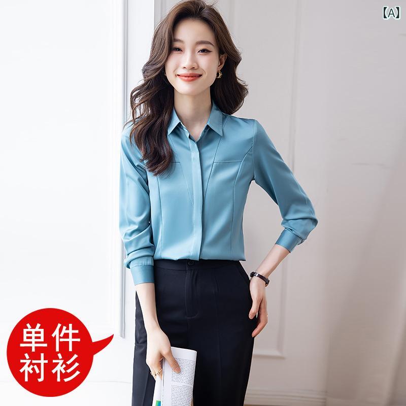 ・カテゴリ: シャツ・スタイル: 通勤風・主な素材: ポリエステル90-95%、スパンデックス5-10%・柄: 無地・袖丈: 長袖・袖型: 標準袖・フィット: スリムフィット・衣丈: 普通(50-65cm)・ネックライン: スクエアネック・...