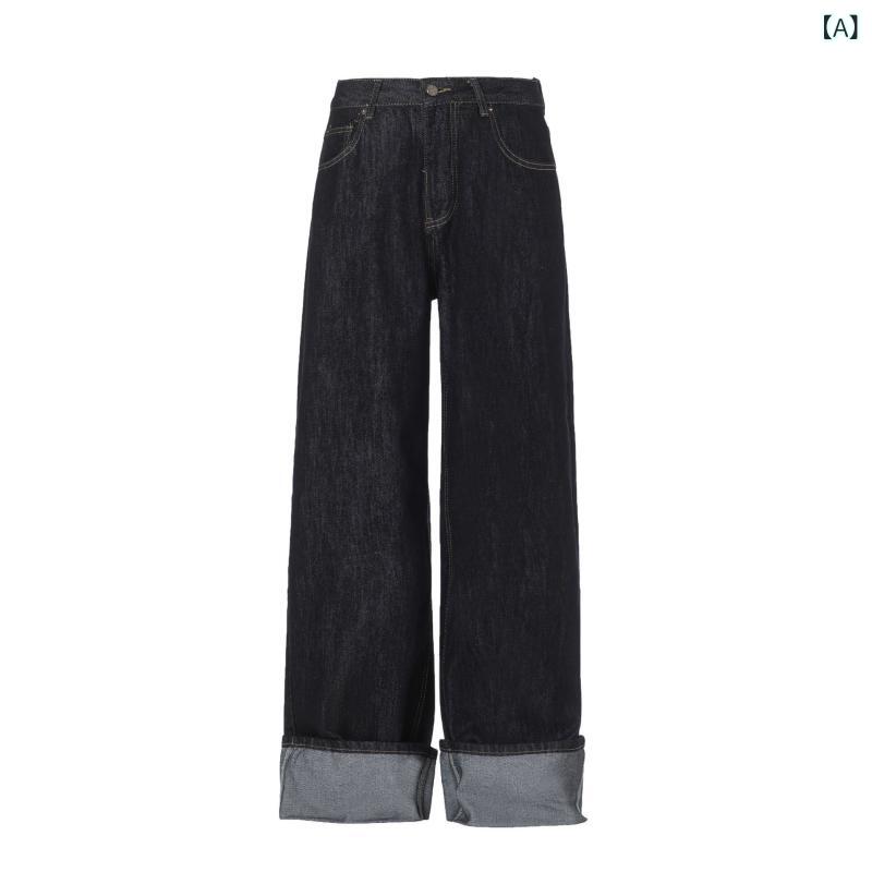 ・カテゴリ: 牛仔パンツ・スタイル: 日系復古・主な素材: 綿87%、ポリエステル6.5%、再生セルロース繊維6.5%・カラー展開: ブラック・サイズ展開: XS、S、M、L、XL、XXL・パンツタイプ: ストレート・パンツ丈: ロング・ウ...