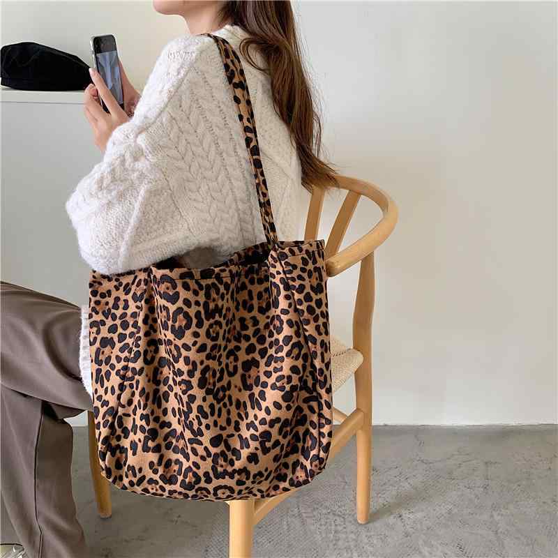 鞄 レディース ハンドバッグ ショルダーバッグ 布製 ヒョウ柄 レトロ風 シンプル カジュアル 通勤用 普段使い おしゃれ・カラー: 豹紋ブラウン、豹紋ブラック・スタイル: 都市簡約・素材: 帆布・バッグトレンドスタイル: トートバッグ・バ...