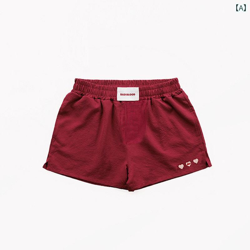・主な素材: 綿80-90%・パンツ丈: ホットパンツ・ウエスト: ミッドライズ・厚み: 中厚・カラー展開: レッド、ミルクホワイト・サイズ展開: S、M・スタイル: 通勤・デザイン: ストレートパンツ・ストレッチ: 微弾性・面料名: コットン