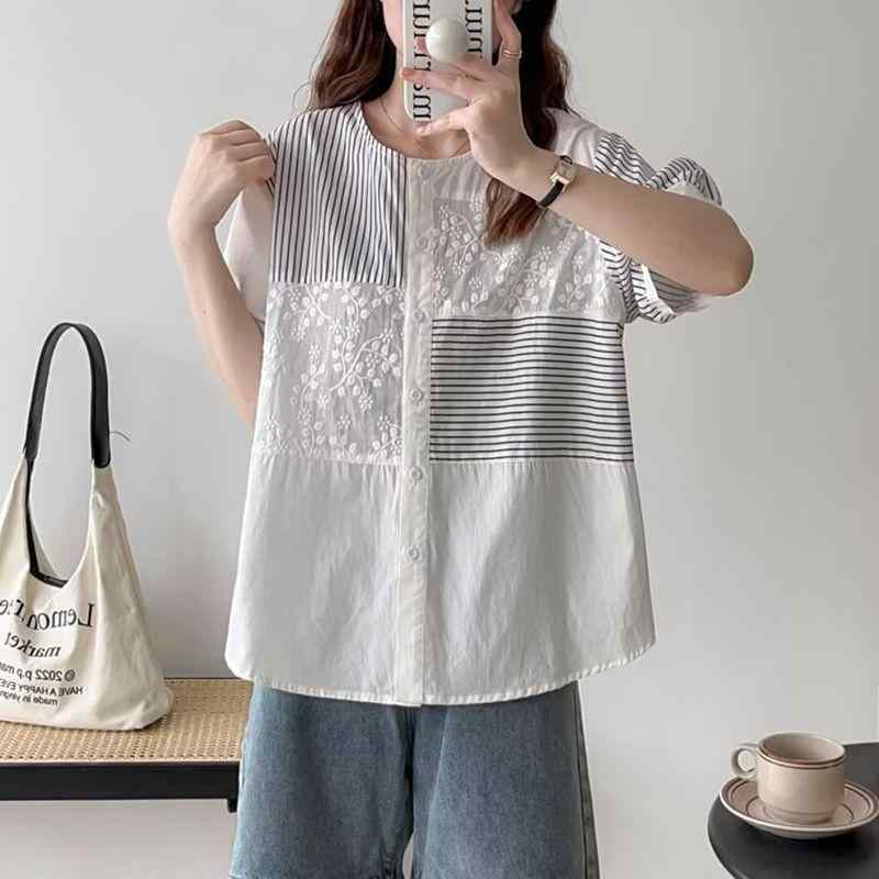 ・カテゴリ: シャツ・スタイル: 通勤・主な素材: 綿70-80%・袖丈: 短袖・ネックライン: クルーネック・柄: 条紋・カラー展開: 条紋・サイズ展開: S、M、L、XL、2XL、3XL