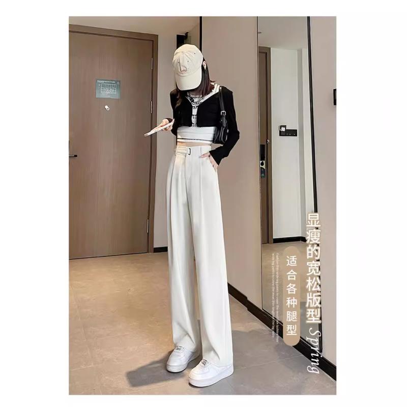 ・カテゴリ: ワイドパンツ・スタイル: 気質通勤、都市風・主な素材: ポリエステル・素材: ポリエステル、ポリエステル（主成分）、スパンデックス（30%以下）・パンツタイプ: ストレート・パンツ丈: ロング・ウエスト: ハイウエスト・厚み:...