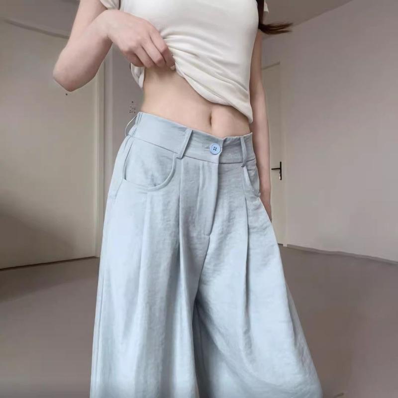 ・主な素材: ポリエステル90-95%、スパンデックス30-50%・スタイル: 通勤風・パンツタイプ: ワイドレッグパンツ・パンツ丈: ロング・ウエスト: ハイウエスト・厚み: 中厚・流行要素: ポケット・カラー展開: 米白、白灰、ブルー、...