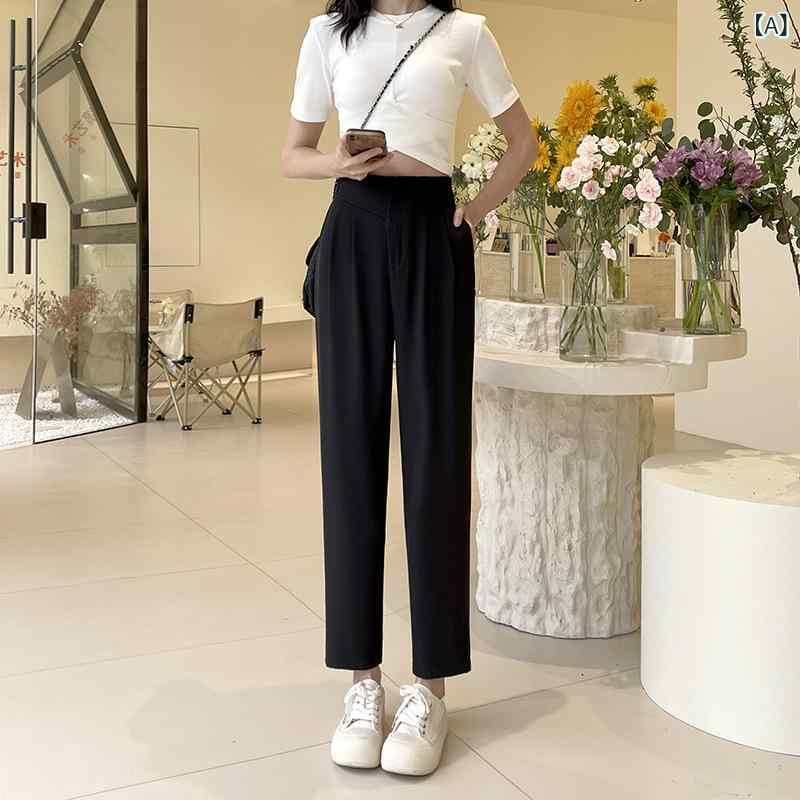 ・カテゴリ: ハーレムパンツ・スタイル: カジュアル・主な素材: ポリエステル・パンツタイプ: 小脚・パンツ丈: ロング・ウエスト: ハイウエスト・厚み: 薄手・主な素材含有量: 80%（含）-90%（不含）・カラー展開: ブラック、グレー...