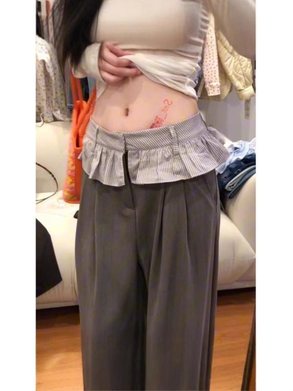 ・カテゴリ: 直筒パンツ・スタイル: 通勤風・主な素材: 綿30-50%・主な素材2: ポリエステル50-70%・パンツタイプ: 直筒・パンツ丈: ロング・ウエスト: 高腰・厚み: 中厚・カラー展開: ライトグレー・サイズ展開: S,M,L...