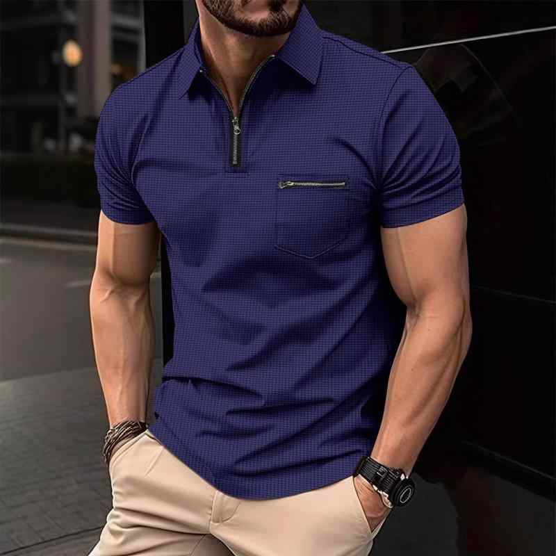 ・カテゴリ: POLOシャツ・スタイル: シンプル・主な素材: ポリエステル80%・袖丈: 短袖・柄: 無地・カラー展開: ホワイト、ネイビー、グレー、ブラック、ベージュ・サイズ展開: S、M、L、XL、XXL、XXXL・詳細: 刺繍、ジッパー