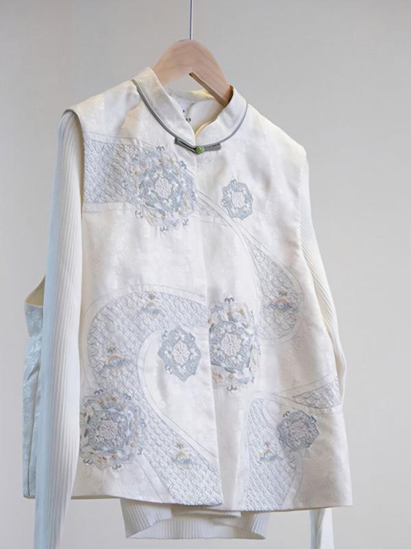 ・スタイル: 刺繍、単色、ボタン・ネックライン: POLO・主な素材: シェニール・主素材成分: スパンデックス30%以下・カラー展開: ホワイトニット、刺繍ベスト・サイズ展開: S、M、L、XL・版型: 標準・カテゴリ: ベスト/タンクトップ