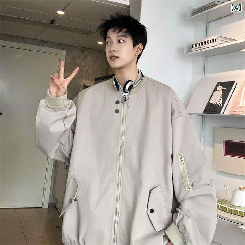・カテゴリ: ジャケット・スタイル: 韓国風・主な素材: ポリエステル100%・ネックライン: 無領・版型: ルーズフィット・厚み: 普通・柄: 無地・裏地素材: ポリエステル100%・シーン: カジュアル・ディテール: プリント・裾デザイ...