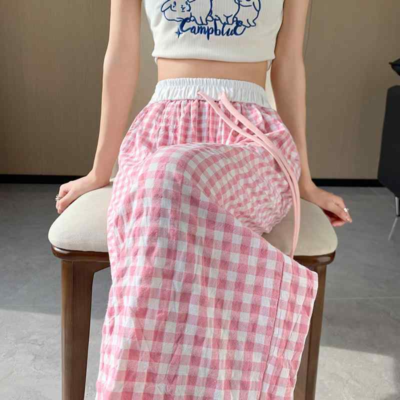 ・主な素材: 綿麻・スタイル: 通勤風・パンツタイプ: ワイドレッグパンツ・パンツ丈: ロングパンツ・流行要素: ポケット・カラー展開: 粉白格小個子,粉白格常规款,粉白格高個子,黒白格小個子,黒白格常规款,黒白格高個子・サイズ展開: S,...