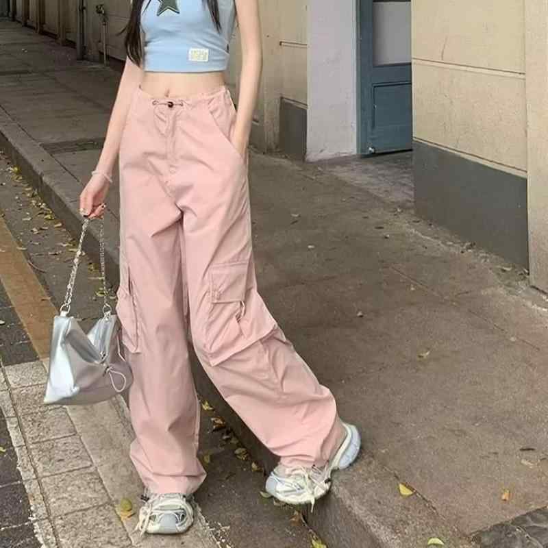 ・カテゴリ: 工装パンツ・スタイル: カジュアル・主な素材: ポリエステル・パンツ丈: ロング・ウエスト: ミッドライズ・厚み: ミディアム・流行要素: ポケット・カラー展開: ピンク、グレー・サイズ展開: S,M,L,XL,2XL・ストレ...