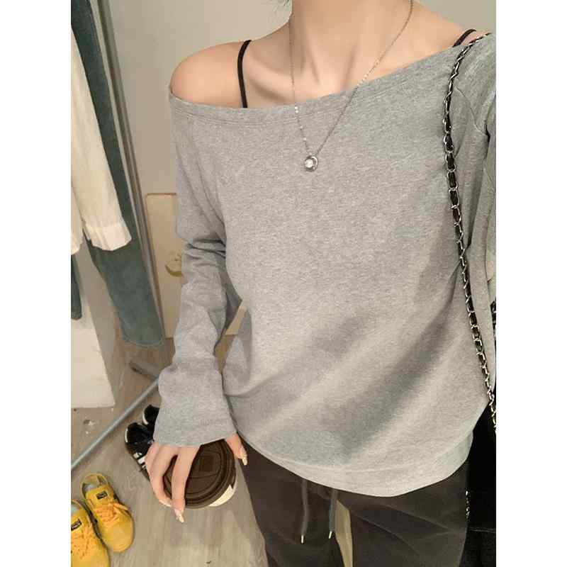 ・カテゴリ: Tシャツ・スタイル: 日韓カジュアル、中性・主な素材: 綿95%以上、氨纶30%以下・柄: 無地・袖丈: 長袖・袖型: 標準・フィット: ゆったり・着丈: 普通(50cm<着丈≤65cm)・ネックライン: 斜め襟・カラー...