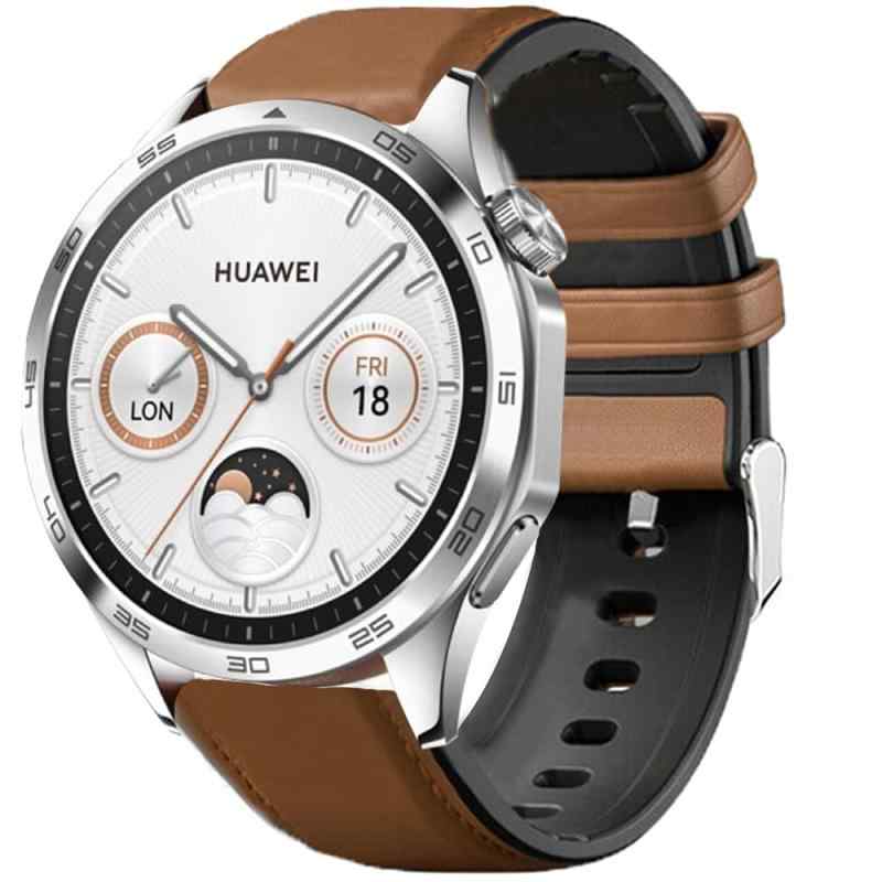 [Lamshaw] for HUAWEI gt4 46mmウォッチバンド, シリコン レザーバンド交換 レトロ ウォッチベルト ‎幅22リミ革バンド HUAWEI gt4 46mmスマートウォッチに対応【対応機種】 : HUAWEI gt4...