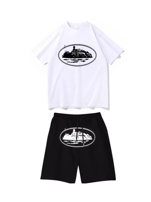 ・スタイル: スポーツ・厚み: 薄手・パンツ丈: ショートパンツ・上衣スタイル: Tシャツ・袖丈: 短袖・フード: なし・主な素材: 綿混紡・主素材成分: ビニロン・使用シーン: スポーツ・カラー展開: ホワイト、ブラック・サイズ展開: S...