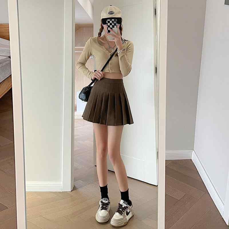 プリーツスカート レディース 学院風 JK制服 ミニスカート インナーパンツ付き ファスナー ボタン オールシーズン・加工: 圧着加工・生地名: ポリエステル・主な生地成分2: ポリエステル（ポリエステル繊維）・スカート型: プリーツスカー...