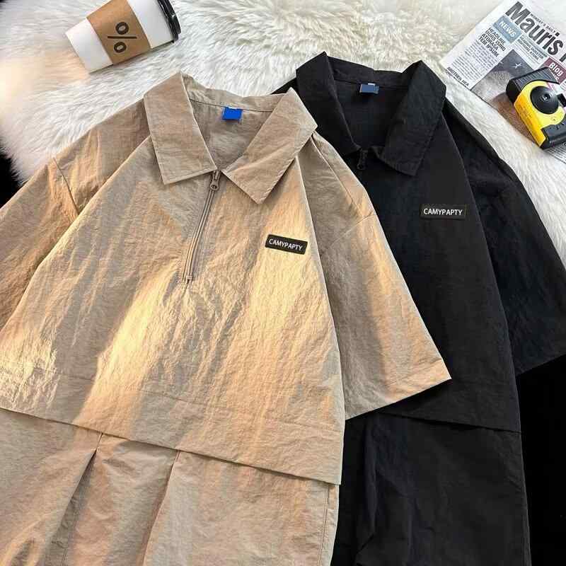 ・カテゴリ: POLOシャツ・スタイル: 日系清新・袖丈: 短袖・版型: 寛鬆型・柄: 純色・特殊加工: 水洗・厚み: 薄款・主な素材: 綿類混紡・主素材成分: 聚酯纖維（聚酯纖維）・主素材成分含有率: 51%（含）-70%（含）・適用シー...