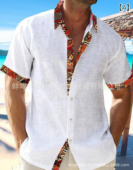 ・スタイル: 夏威夷・カテゴリ: シャツ・主な素材: 聚酯纤维90%・スタイル詳細: 開襟・フィット: スリムフィット・カラー展開: 白色、灰色、粉色、青・サイズ展開: S、M、L、XL、2XL、3XL、4XL・袖丈: 短袖・柄: ツートン...