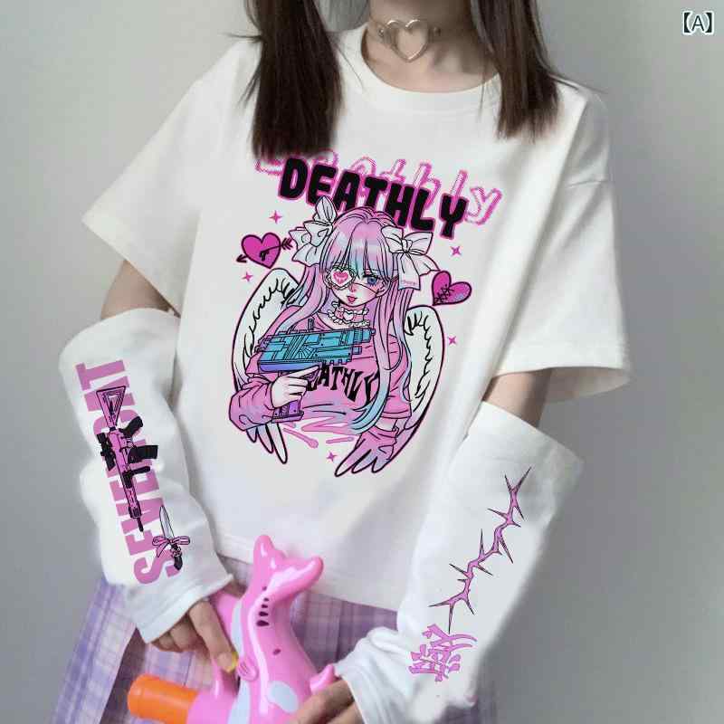 ・カテゴリ: Tシャツ・スタイル: 可愛風・主な素材: ポリエステル90-95%・柄: アニメ・カートゥーン・袖丈: 長袖・加工: プリント・版型: ゆったり・衣丈: 普通・ネックライン: クルーネック・袖型: セットインスリーブ・カラー展...