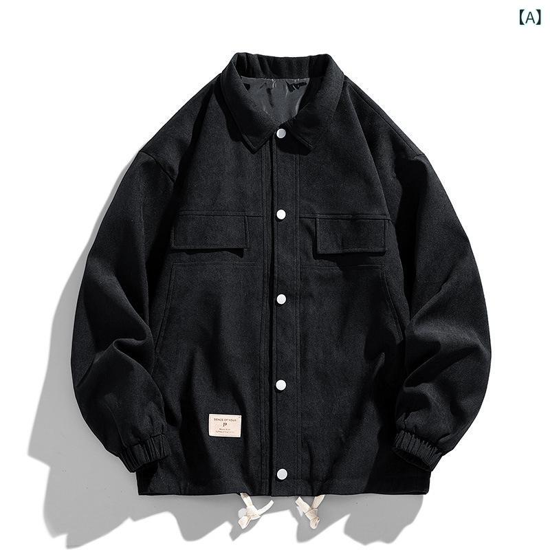 ・カテゴリ: 休闲西服・スタイル: 簡約・ネックライン: 翻領・フィット: 寛松型・フード: 連帽・厚み: 薄款・柄: 他の・素材名: 灯芯绒・主素材: 兔毛・シーン: 日常・ディテール: 徽章・裾デザイン: 斜下摆・着用方法: 外穿・袖丈...