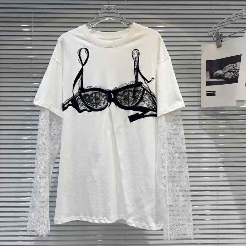 ・カテゴリ: Tシャツ・スタイル: 韓系・主な素材: ポリエステル・柄: 3D効果・袖丈: 長袖・袖型: 通常・流行要素: レース・カラー展開: グレー、ブラック・サイズ展開: S、M、L・フィット: ルーズ・衣丈: 通常(50cm<...
