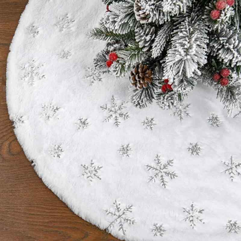 Temiry クリスマスツリースカート ツリー 足隠し クリスマス飾り 円形 可愛いツリースカート豪華 ベースカバー オーナメント クリスマスツリー 足元隠し スノーフレーク 屋内屋外飾り クリ