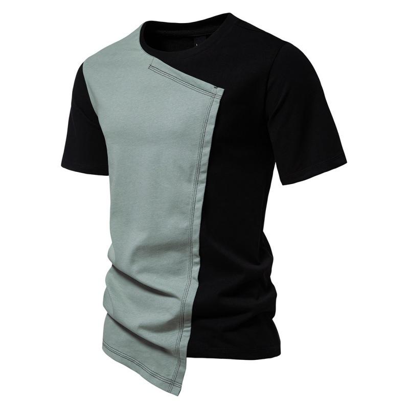 Tシャツ メンズ 春夏 カジュアル カットソー 切り替え 配色 クルーネック 個性的 不規則 デザイン トップス 青年 トップス ビッグシルエット 半袖・カテゴリ: Tシャツ・スタイル: 韓国風・素材: 綿100%以上・柄: 小花柄・シルエ...