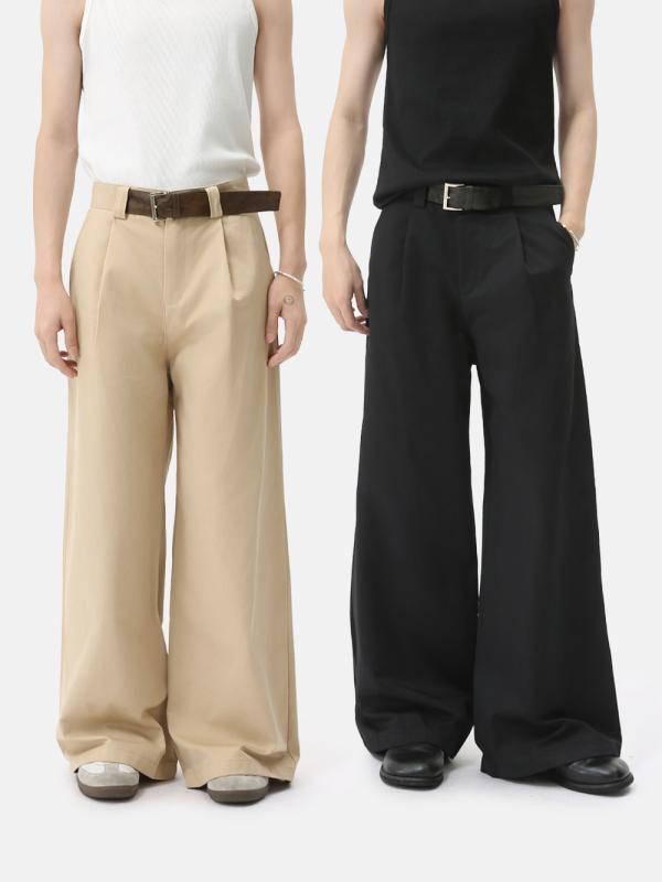 ・スタイル: 軽ビジネス・パンツ形状: ワイド・主な素材: 綿55%、ポリエステル38%、スパンデックス7%・使用シーン: 日常・カラー展開: ブラック、カーキ・サイズ展開: M、L、XL