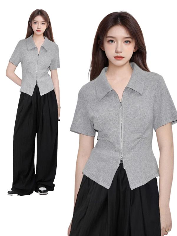 ・カテゴリ: Tシャツ・スタイル: 通勤風・主な素材: 綿30-50%・主な素材2: 粘膠繊維30-50%・柄: その他・款式: 套頭款・袖丈: 短袖・衣長: 短款(40cm<衣長≤50cm)・領型: POLO領・袖型: 常規款・流行...