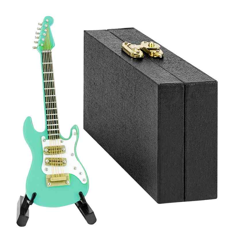Musiin Miniature Guitar with Stand and Case, Mini 6 Strings Guitar Musical Instruments Miniature Dollhouse Model Home De...