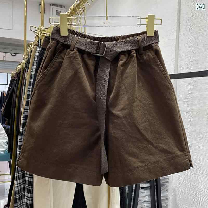・カテゴリ: 牛仔裤・スタイル: 都市風・主な素材: 綿・主な素材: 綿90-95%・形状: 阔腿裤・パンツ丈: 5分丈・腰型: 高腰・柄: 無地・カラー展開: 咖色、黒色・サイズ展開: L、XL、2XL、3XL、4XL