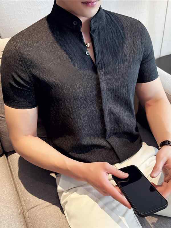 ・カテゴリ: 衬衫（シャツ）・素材: ポリエステル31%〜50%（化学繊維混紡）・機能: 高色堅牢度・糸番手: 30支・スタイル: きれいめカジュアル・仕様: カーディガン・シルエット: レギュラーフィット・襟型: 折り襟・袖丈: 半袖・柄...