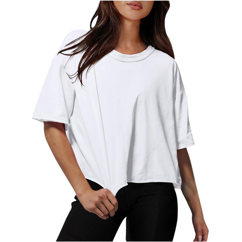 ・カテゴリ: Tシャツ・スタイル: ガーリー・主な素材: 綿 51%-70%、ポリエステル 30%-50%・裏地素材: 綿 51%-70%・柄: 無地・デザイン: プルオーバー・袖丈: 半袖・仕様: パッチワーク、切り替え・シルエット: ル...