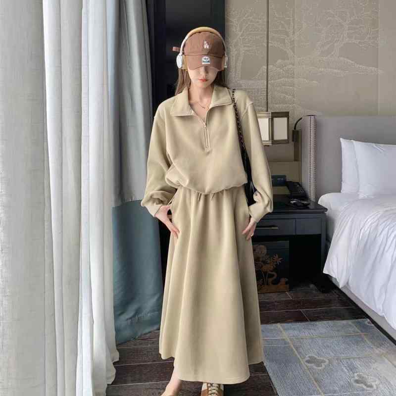 ・カテゴリ: チュニックセットアップ・スタイル: カジュアル・柄: 無地・スカート丈: ロング丈・デザイン: ファスナー、切り替えデザイン・生地: ポリエステル、ポリウレタン・カラー展開: カーキ・サイズ展開: M、L、XL、XXL・対象性...
