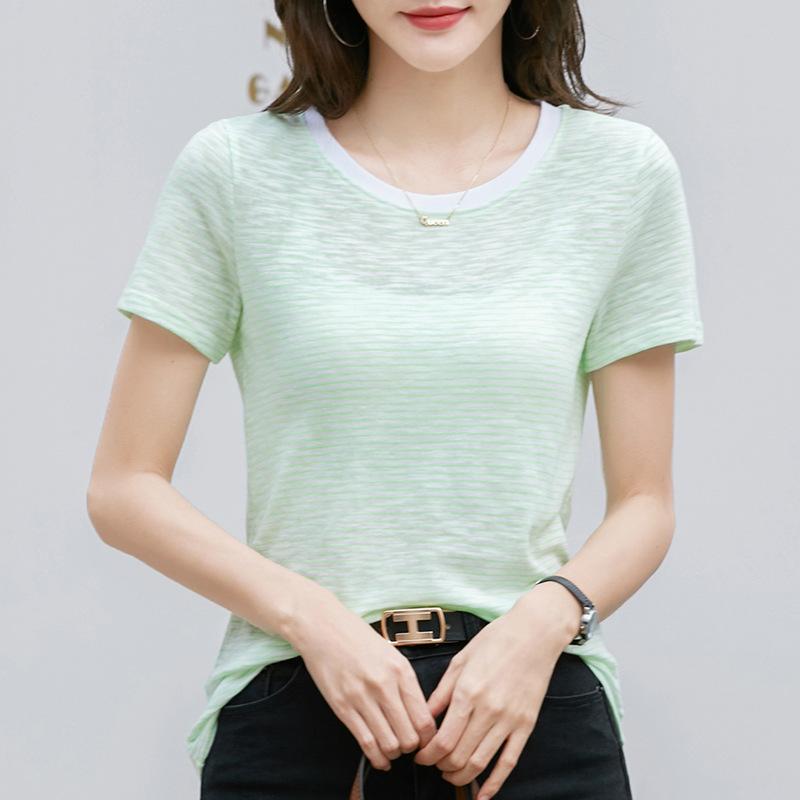 ・カテゴリ: Tシャツ・スタイル: カジュアル、日韩カジュアル・主な素材: 綿 80%-90%、ポリエステル 30%以下・素材名: 竹節綿・柄: ボーダー、チェック・スタイルデザイン: プルオーバー・袖丈: 半袖・袖型: レギュラースリーブ...