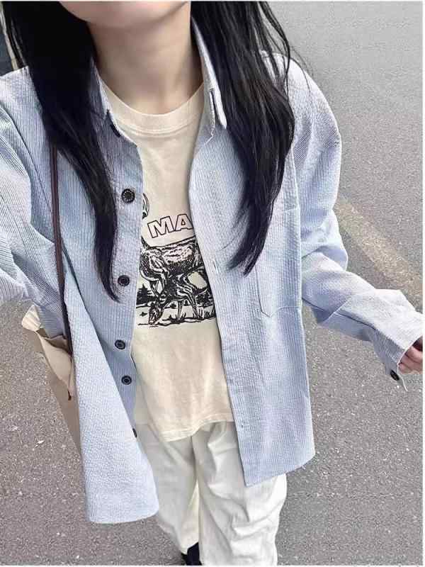 ・カテゴリ: 襯衫・スタイル: 少女風、スウィート＆フレッシュ・主な素材: ビスコース（原版ボーダー生地）、スパンデックス・素材の含有量: スパンデックス 70%-80%、その他 30%以下・柄: ボーダー・ネックライン: POLO襟・袖丈...