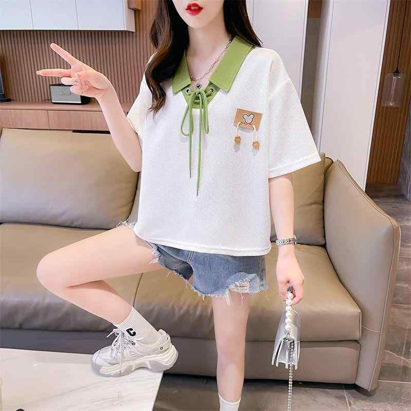 ・カテゴリ: Tシャツ・スタイル: カジュアル・主な素材: ポリエステル95%以上・ネックライン: POLOネック・袖丈: 半袖・袖型: レギュラースリーブ・フィット感: ルーズフィット・身丈: 普通丈（約50cm超65cm以下）・柄: 3...